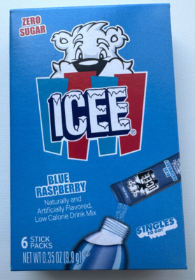 Rare Limited Edition - Icee Blue Raspberry Singles Drink Mix - Zero ...