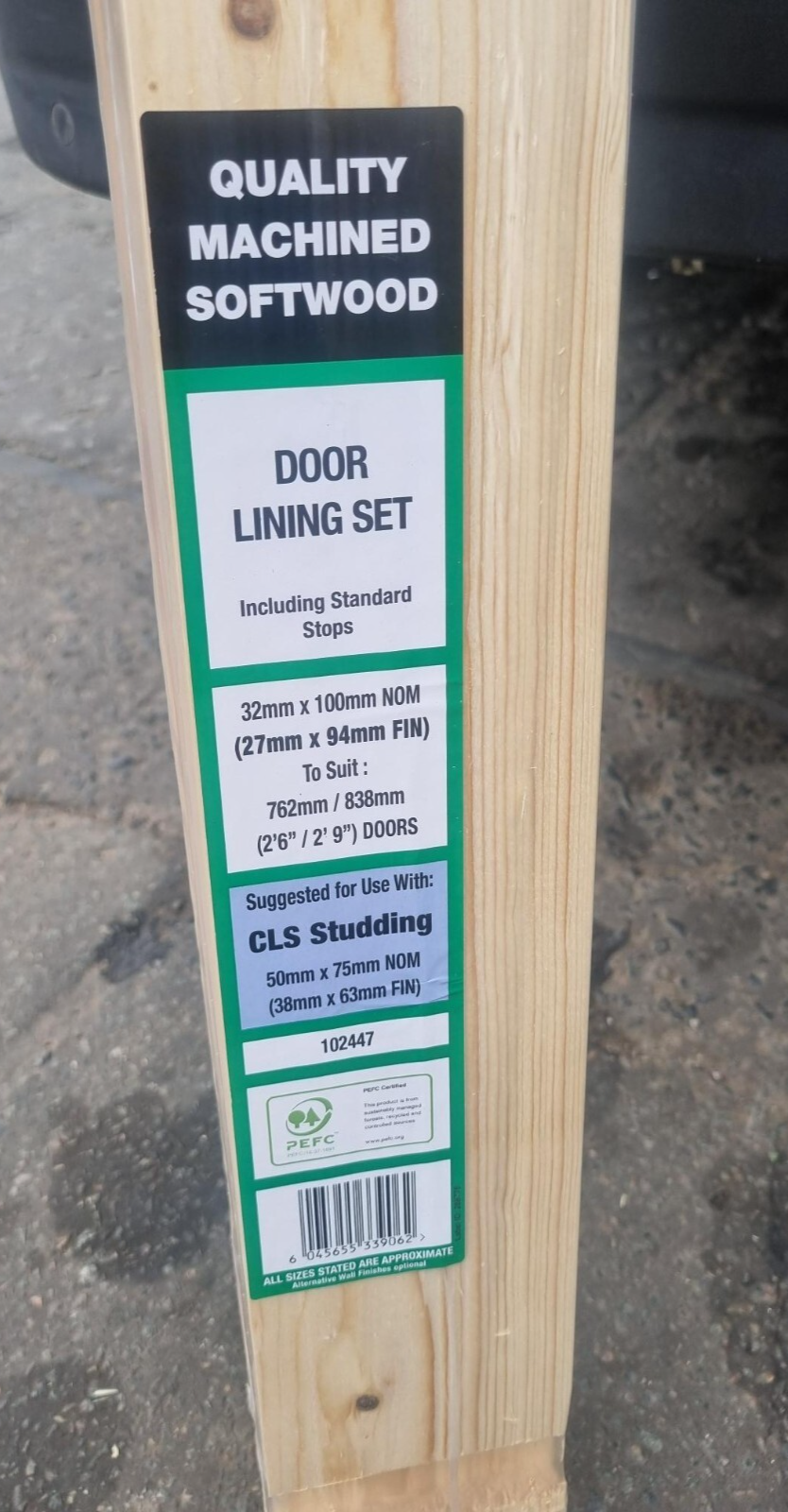 Door Lining Set with Stop - 32mm x 100mm (Fin Size 27mm x 94mm) | eBay UK