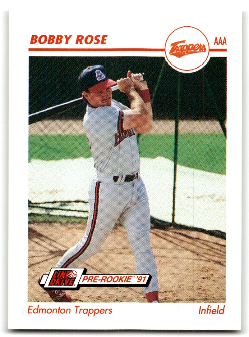 1991 LINE DRIVE AAA BOBBY ROSE EDMONTON TRAPPERS #169 | eBay