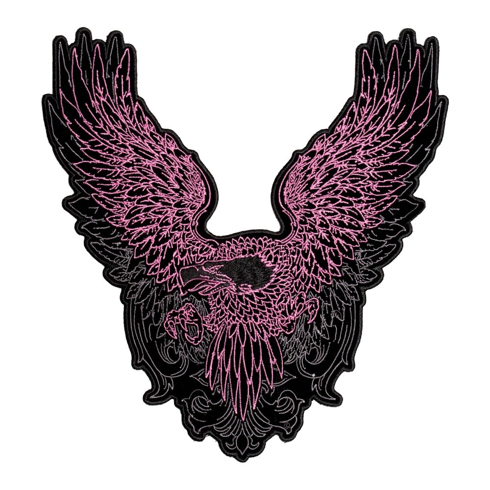 Pink & Grey Subdued Phoenix Eagle Patch, Women's Back Patches | eBay