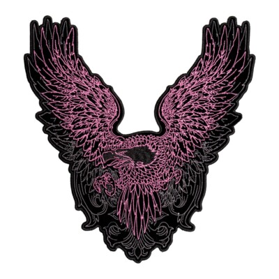 Pink & Grey Subdued Phoenix Eagle Patch, Women's Back Patches | eBay