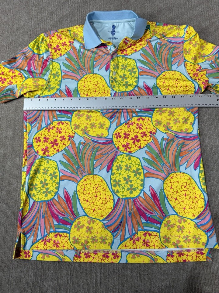 Chubbies Golf Small Colorful Pineapple Polo Shirt Loud Comfort Stretch | eBay