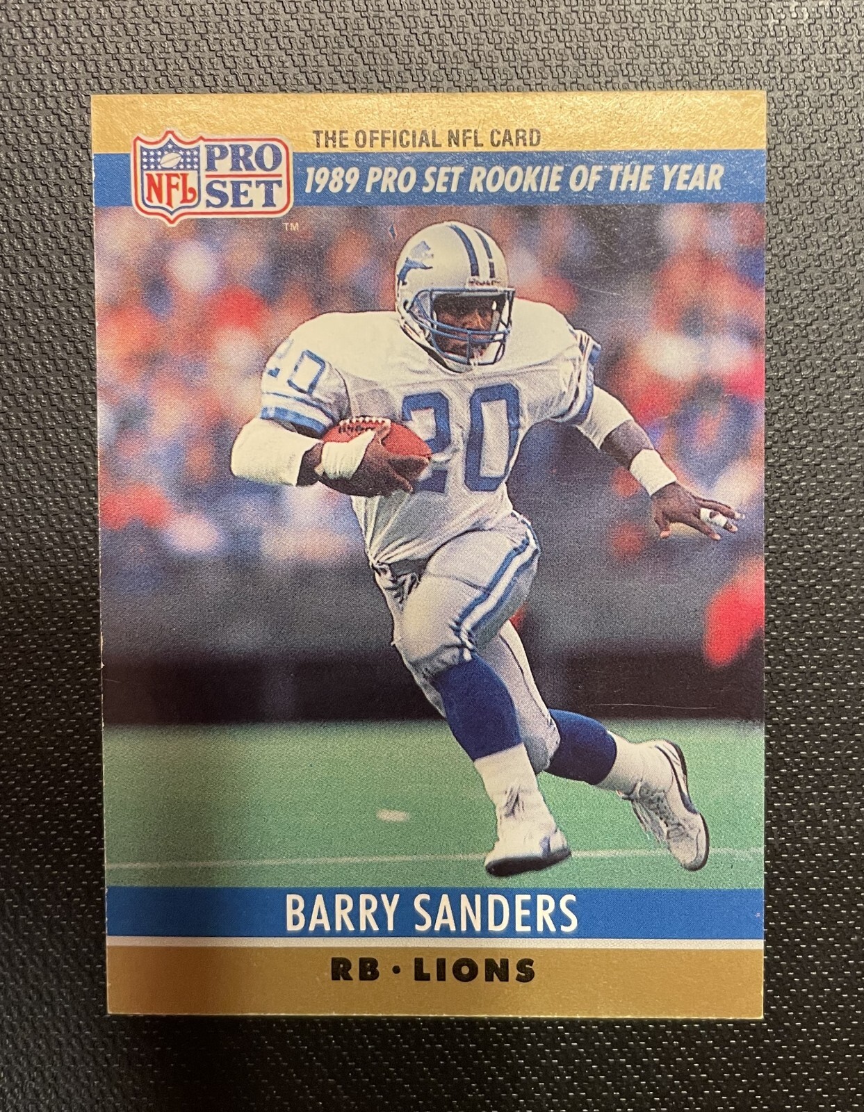 1990 PRO SET # 1 BARRY SANDERS NFL DETROIT LIONS 1989 Rookie of the ...
