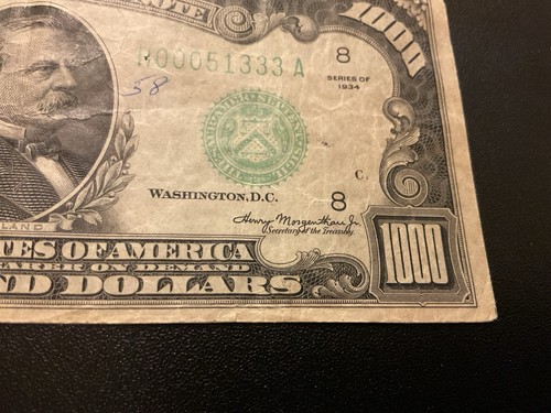 1934 $1000 One Thousand Dollar Bill | eBay