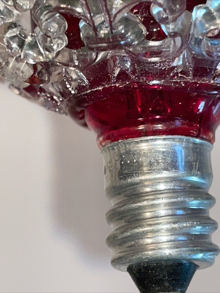 Vtg Xmas GE General Electric Acrylic Snowflake Filigree RED C7 Light ...