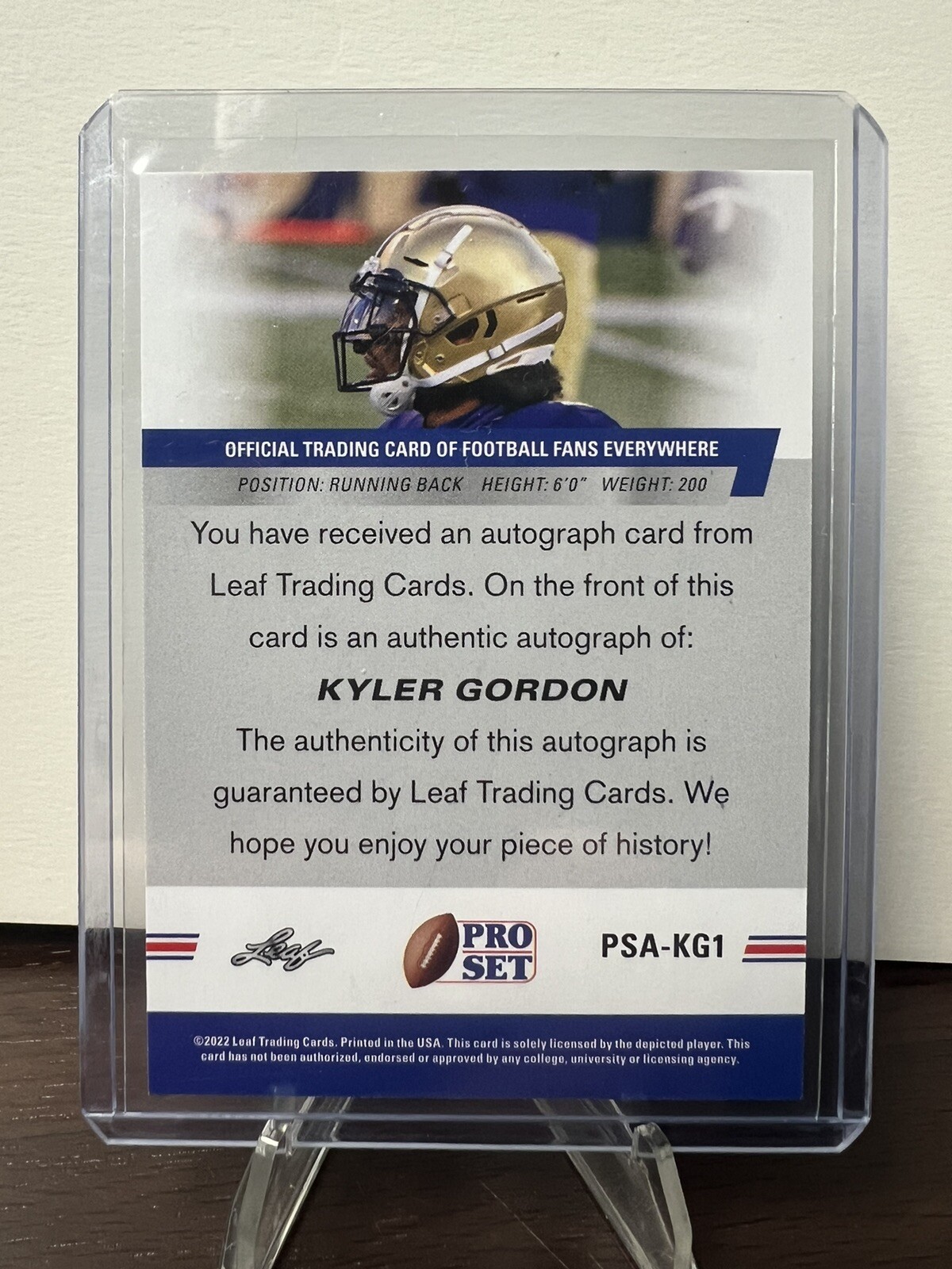 2022 Leaf Pro Set Draft - Autographs #PSA-KG1 Kyler Gordon (AU, RC) for ...