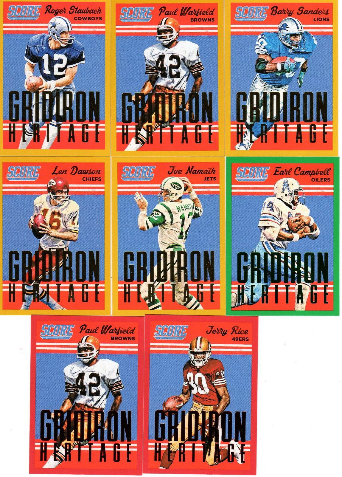 2015 Score Football Gridiron Heritage Inserts Pick Cards From List | eBay