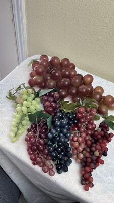Realistic Artificial Faux Decor Fake Grape Clusters Rubber Lot | eBay