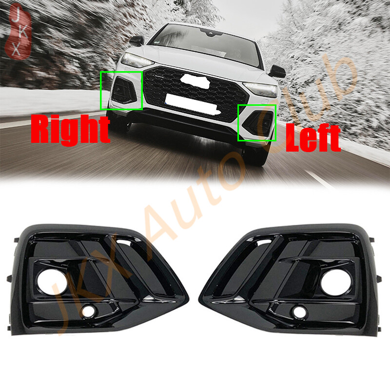 Glossy Black RH+LH Front Fog Light Grille Frame c For Audi Q5 Sportback ...
