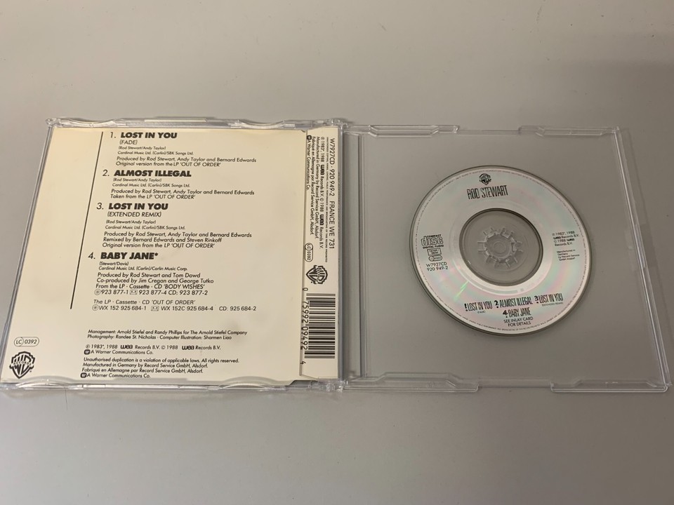 Rod Stewart ‎– Lost In You (Fade) - 3" Mini CD Single © 1988 - incl ...