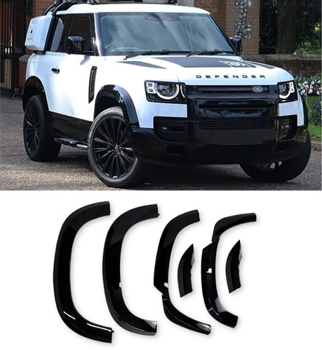 WHEEL ARCHES FENDER FLARES GLOSS BLACK FOR LAND ROVER DEFENDER L663 110 ...