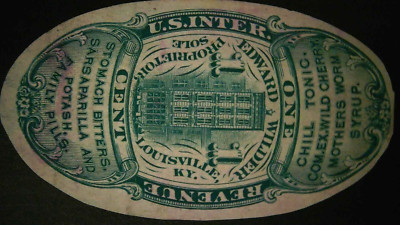 U S Stamps revenues priv. die medicine Scott RS266d Edward Wilder cv 25 ...