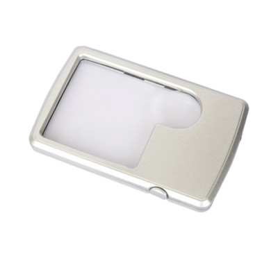 Portable LED Light Rectangle Magnifying Glass Card-type 3X 5X Magnifier ...