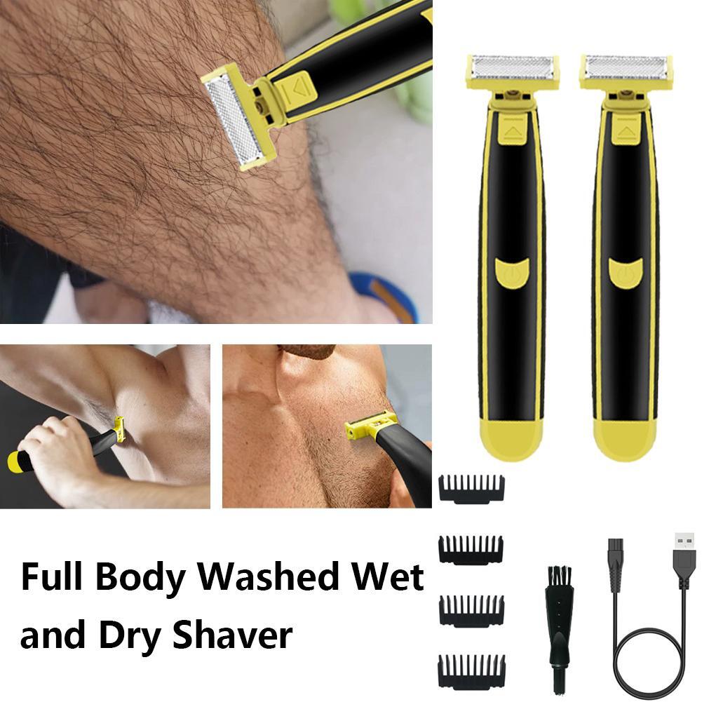 Full Body Washed Wet and Dry Shaver, Men's Electric Shaver Rotary ...