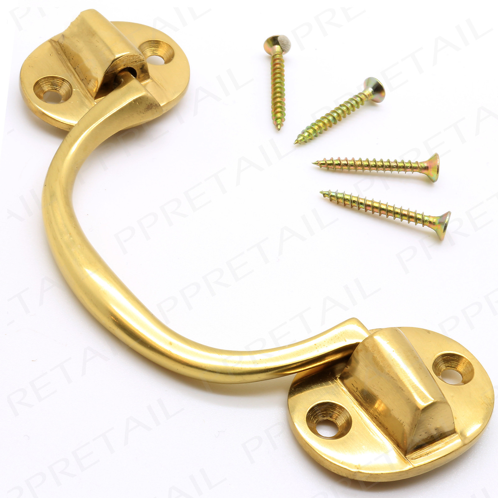 SOLID POLISHED BRASS DROP SWING HANDLE EASY FITTING+SCREWS Cabinet ...