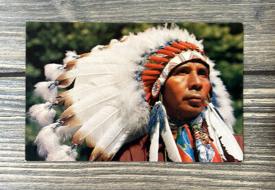 Vintage AN INDIAN CHIEF, Cherokee Indian Reservation Cherokee N.C. Post ...