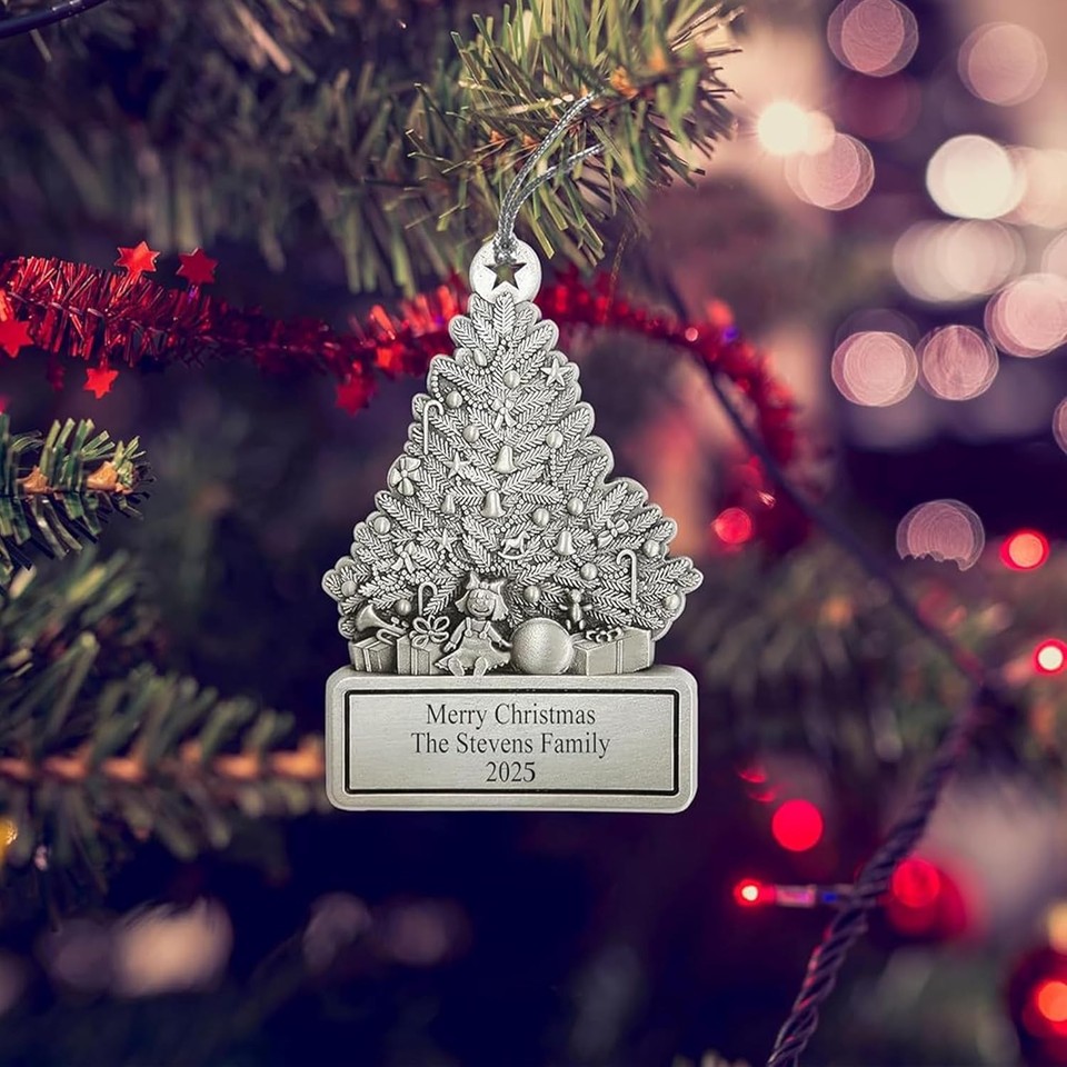 Personalized Pewter Christmas Tree Christmas Ornament - USA Made | eBay