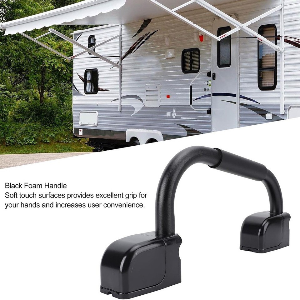 RV Entry Folding Aluminum Hand Rail Assist Handle with Soft Touch Grip ...