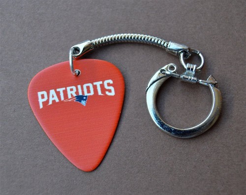 New England Patriots Red Guitar Pick Key Chain | eBay