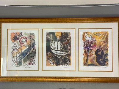Marc Chagall Photomechanicall Graphic Exodus star of David, tablet ...