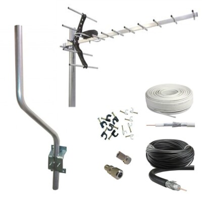 DIGITAL TV AERIAL KIT FREEVIEW HD INDOOR OUTDOOR LOFT SHED CARAVAN 4G ...