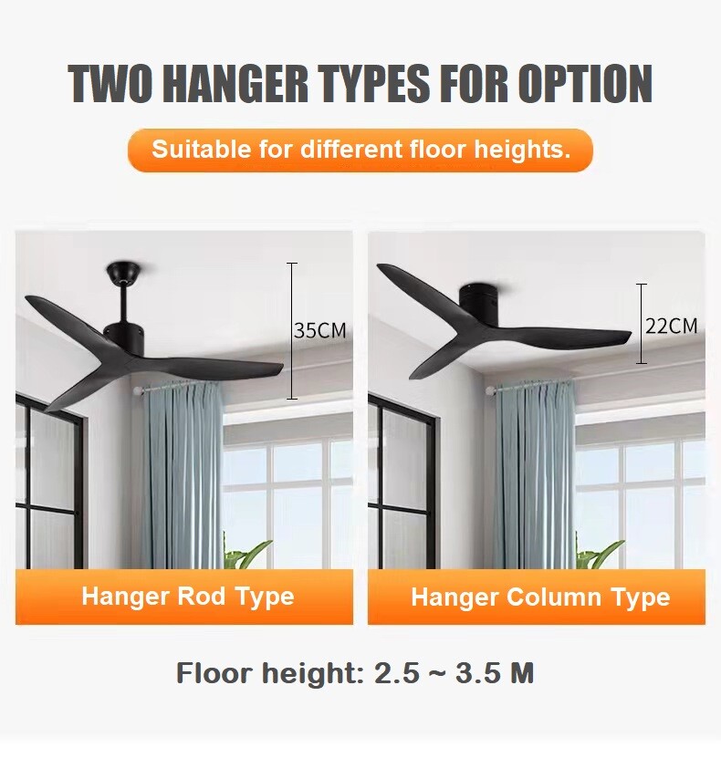56" Designer RC Remote Control Three Wood Timber Blade 132CM Ceiling ...