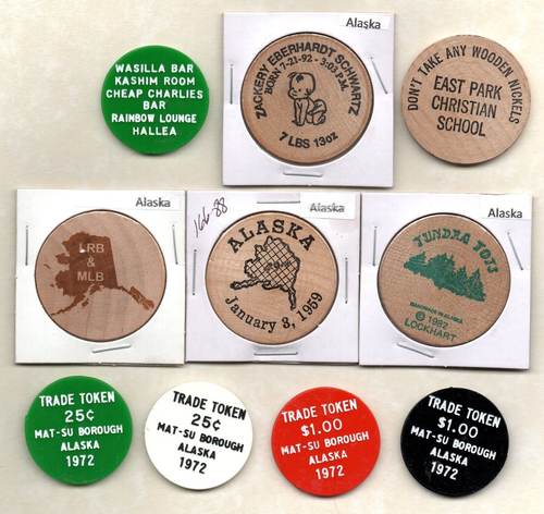 (10) Alaska Trade Tokens & Alaska Souvenir Wooden Nickels | eBay