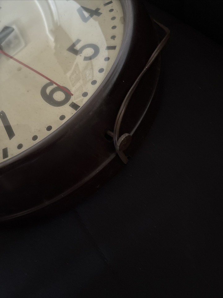 Vintage GE General Electric Telechron Wall Clock School Sweep Hand ...