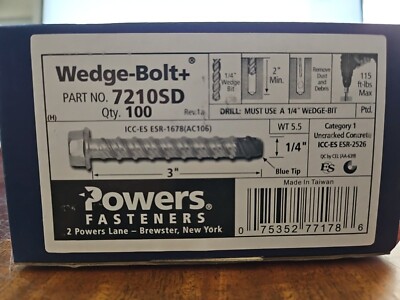 Powers Fasteners 7210SD 100 Per Box | eBay