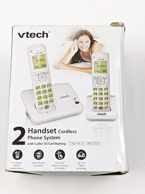 VTech 2-Handset Cordless Phone System Caller ID Call Waiting CS6719-27 ...