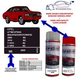 Vauxhall Aerosol Spray basecoat paint PULL ME OVER RED 50S,798B,50S,GG7 ...