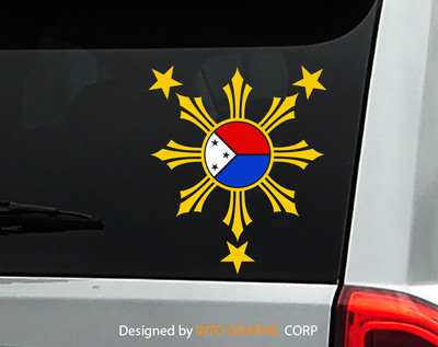 Philippine 4 colors Vinyl Car Decal Sticker 5" (h) w/ Filipino Flag ...