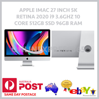 APPLE IMAC 27 INCH RETINA 5K 2020 i9 10 CORE 96GB RAM 512GB SSD 5300 ...