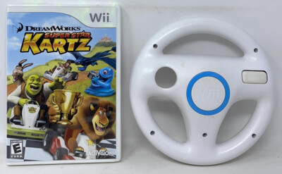 DreamWorks Super Star Kartz Game & Racing Wheel — Nintendo Wii Complete ...