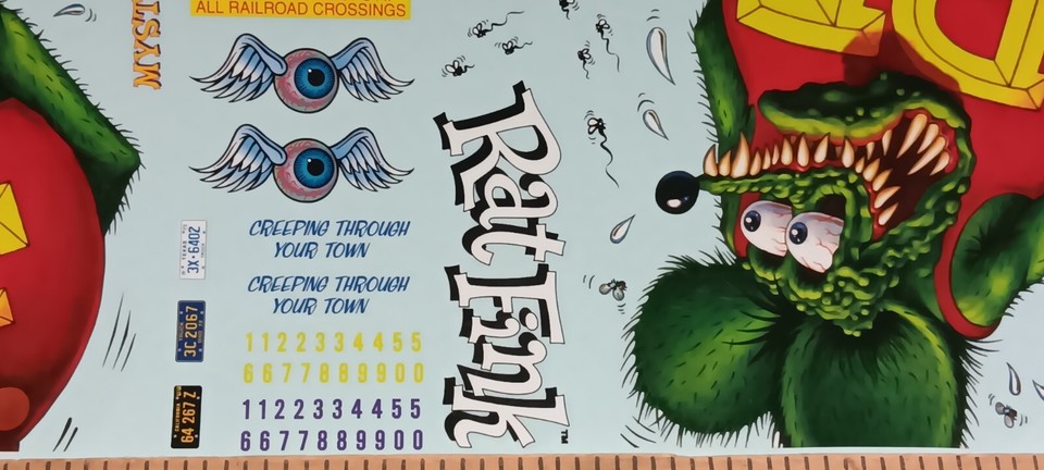 Rat Fink Big Daddy Ed Roth Waterslide Decal Sheet 6x18 1/25 AMT Semi ...