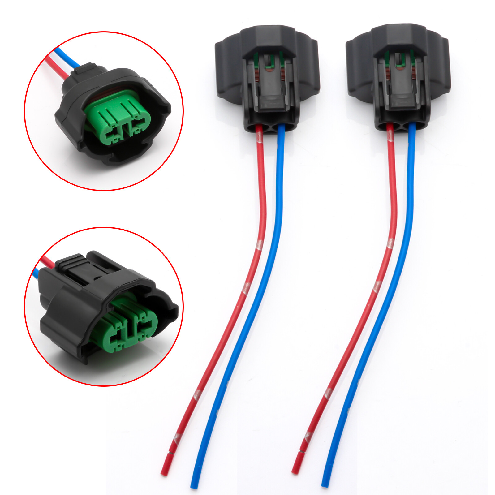 2x Wire Pigtail Female H8 H11 Harness Fog Light Bulb Plug Play ...