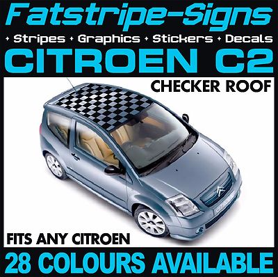 to fit CITROEN C2 GRAPHICS CHECKER ROOF CAR VINYL DECALS STICKERS ...