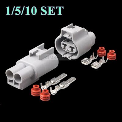 2 Pin Automotive Radiator Fan Male Female Connector Plug Socket Kit for ...