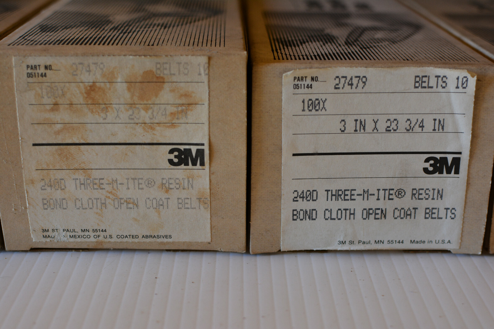 60 Piece Lot 3M Sanding Belts 3" x 23 3/4" 100x Grit 240D Three-M-Ite ...