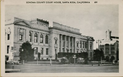 Exterior Street View Sonoma County Court House Santa Rosa CA Postcard ...