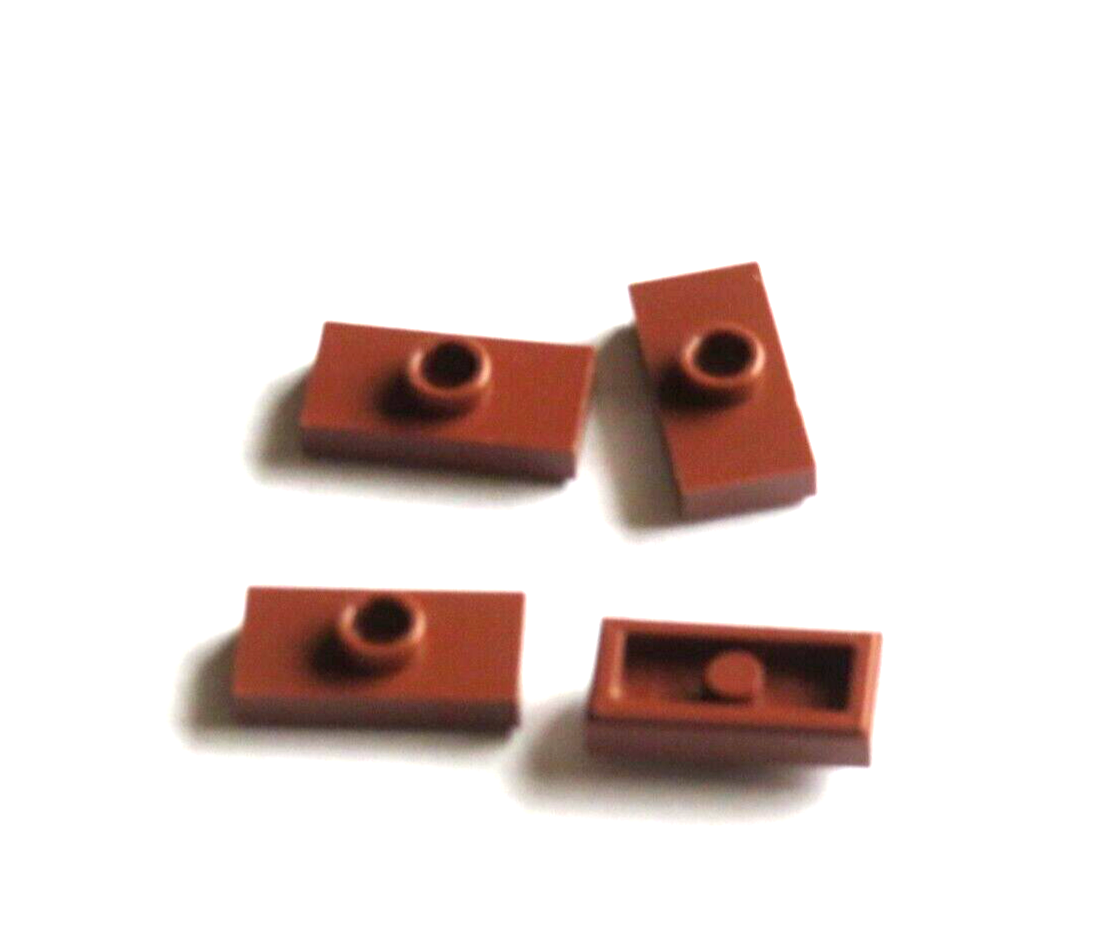LEGO 4 Red Brown Plate Modified 1 x 2 with 1 Stud with Groove (Jumper ...