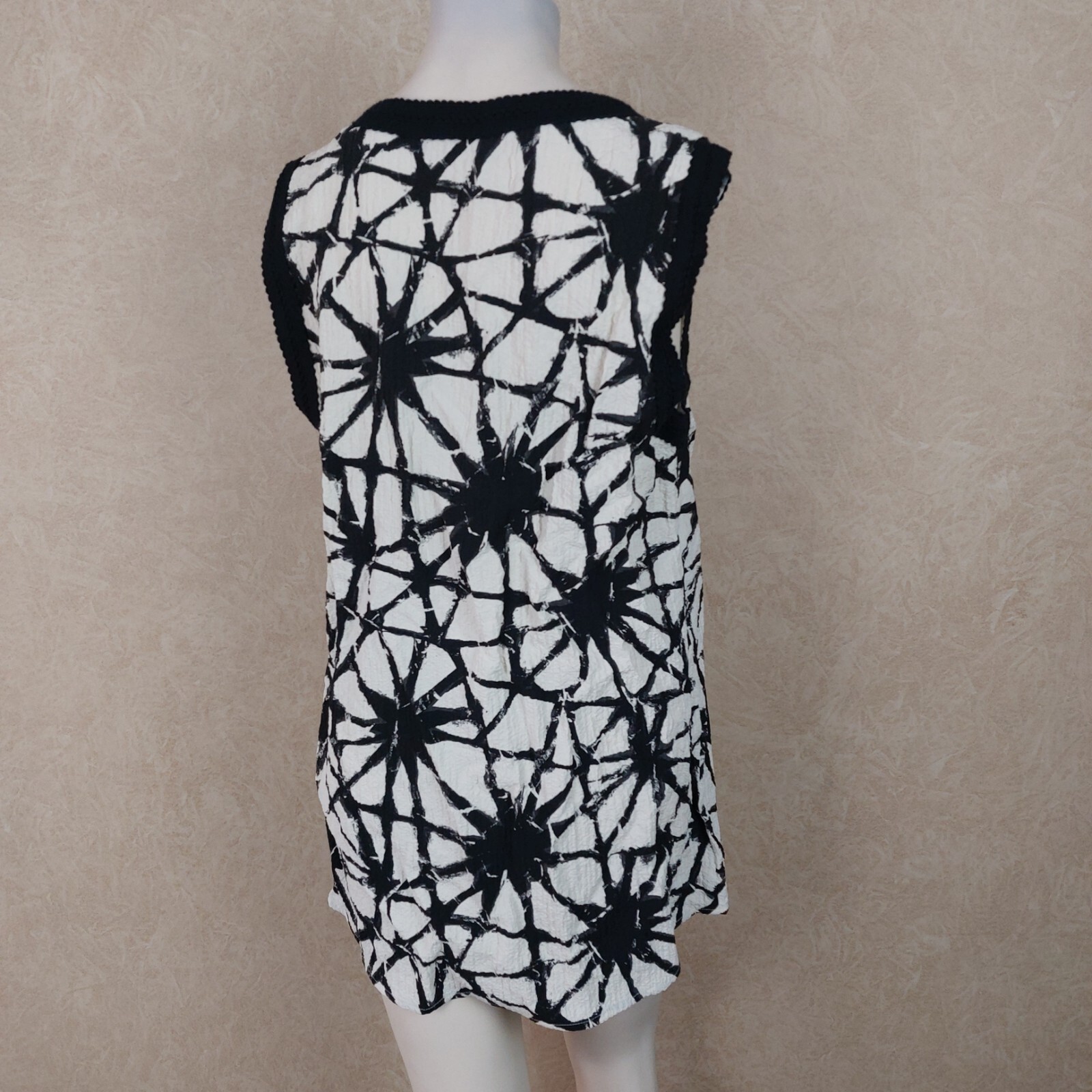 JM Collection New Womens Ivory Printed Ivory Cream Top Tumic Size M ...