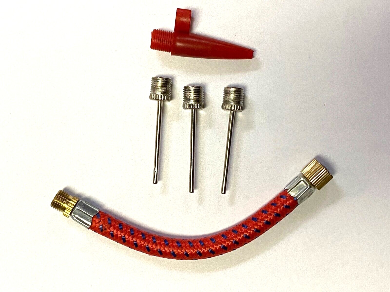 Set of 5 Bicycle Bike Hand Air Pump Tube Hose & Needles Head Inflating ...