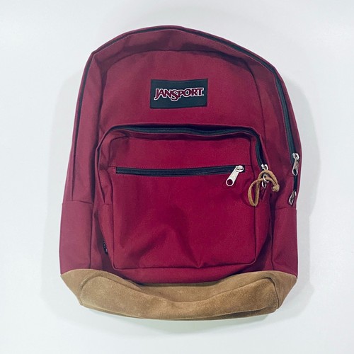 JanSport Right Pack Backpack - Russet Red, Leather Bottom, Travel, Work ...