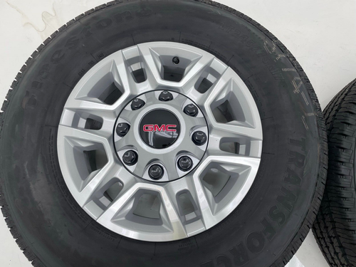 17" Chevy Silverado GMC Sierra OEM Silver wheels rims Firestone tires ...