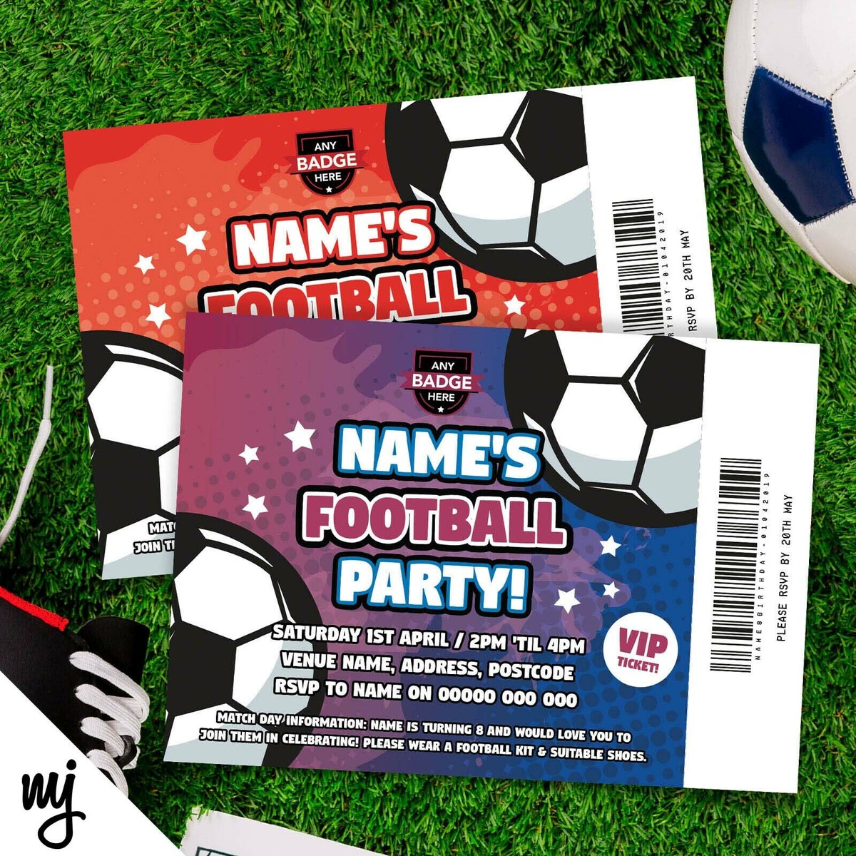 Football Birthday Ticket Invitation Template Editable Liverpool FC