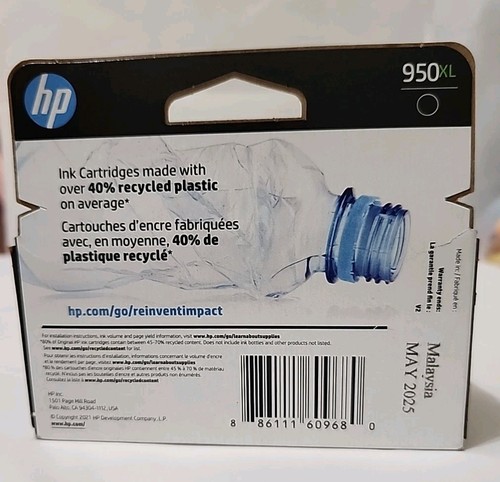 HP 950XL Black Ink Cartridge Genuine OEM Original CN045AN New Sealed ...