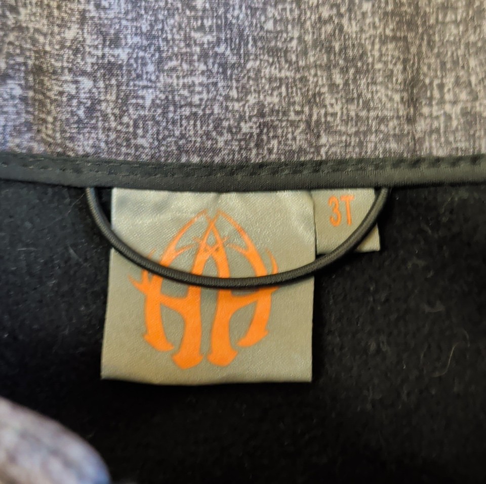 Hunters Hardware Boys 3T Gray Softshell Jacket Embroidered Antler Skull ...