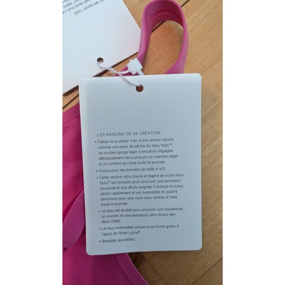 Lululemon Wundermost Ultra-Soft Nulu Scoop-Neck Bralette Bra Sonic Pink ...