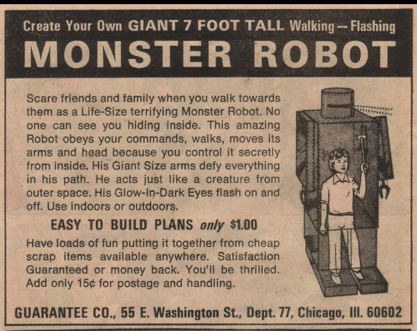 "Build a 7-Foot Monster Robot! DIY Plans for a Walking, Flashing Sci-Fi ...